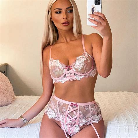 Perspective Mesh Embroider Bow Lace Sexy Lingerie Set Revneu