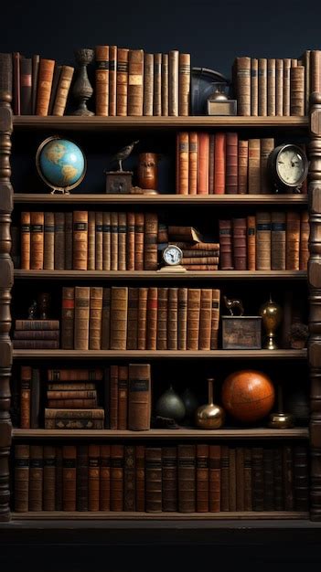 Diverse Collection Of Aged Volumes Stands Proudly In The Librarys
