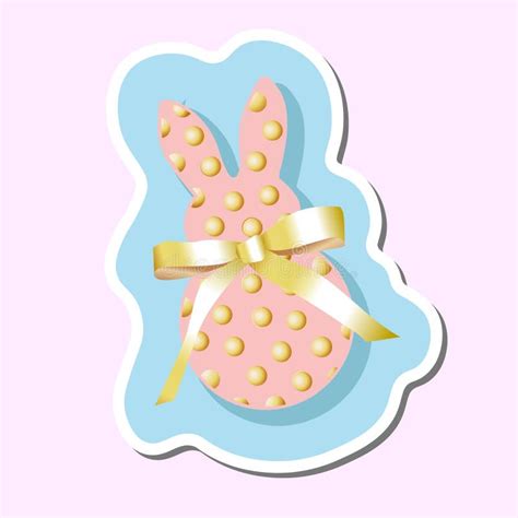 Easter Sticker Bunny Cute Bunny Silhouette Stock Vector