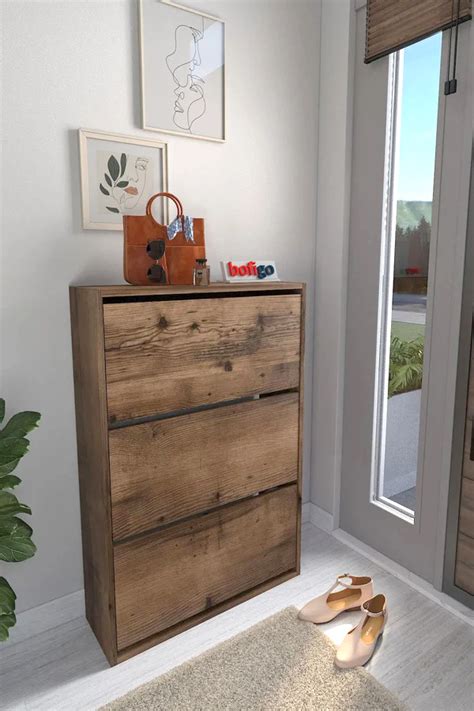 Comfo ფეხსაცმლის კარადა მუქი ხის ფაქტურით Bf 669