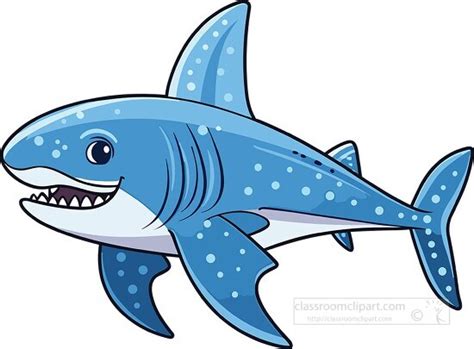 Shark Clipart Cute Whale Shark Cartoon Style