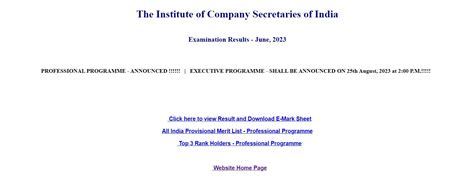 Icsi Cs Result 2023 Out Live Updates Check Cs Executive Result At Icsi