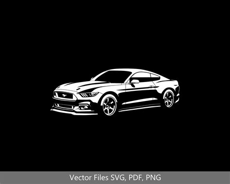2018 Mustang GT Silhouette Vector Graphic Clipart For Cricut Png Pdf Svg Etsy