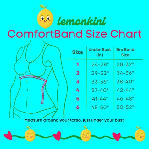 Comfort Band Bikini Base Size Chart Measure Perfect Fit Comfort Lemonkini