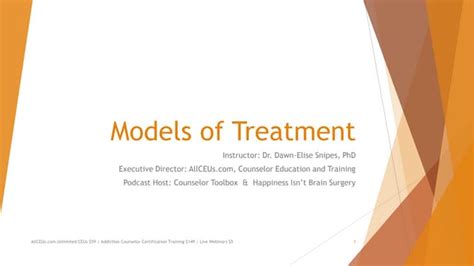 Models Of Treatment Addiction Counselor Training Series Pptx