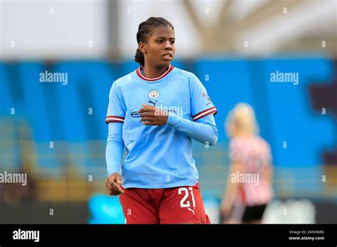 Khadija Shaw 21 Of Manchester City During The Fa Womens Continental