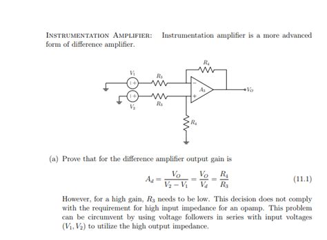 Solved Instrumentation Amplifier Instrumentation Amplifier Chegg