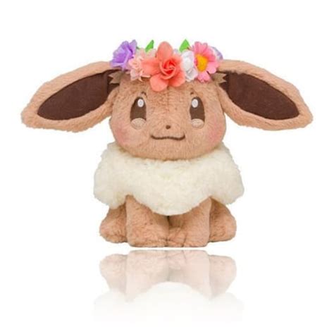 Pokemon 8 Seasonal Plush Spring Eevee With Flower Crown Accy
