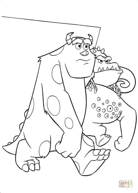Ausmalbild Sulley Trägt Ein Anderes Monster Ausmalbilder Kostenlos