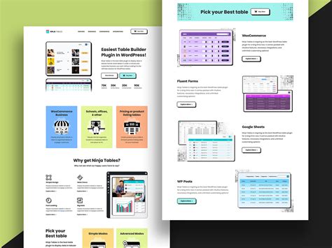 Ninja Tables Drag And Drop Table Builder Website Behance