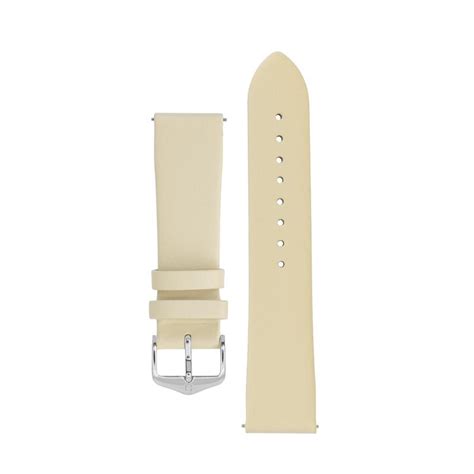 Hirsch Toronto Fine Grained Leather Watch Strap In Beige