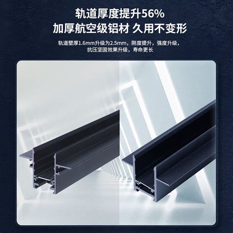 雷士（nvc）磁吸轨道灯全光谱led嵌入式无主灯客厅家用暗藏无边框线条灯套餐全光谱套餐【单排 3米配4灯】虎窝购