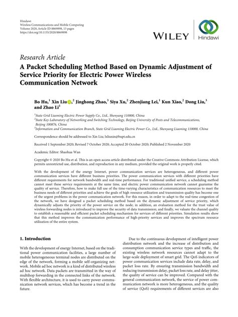 Pdf A Packet Scheduling Method Based On Dynamic Adjustment Of Service