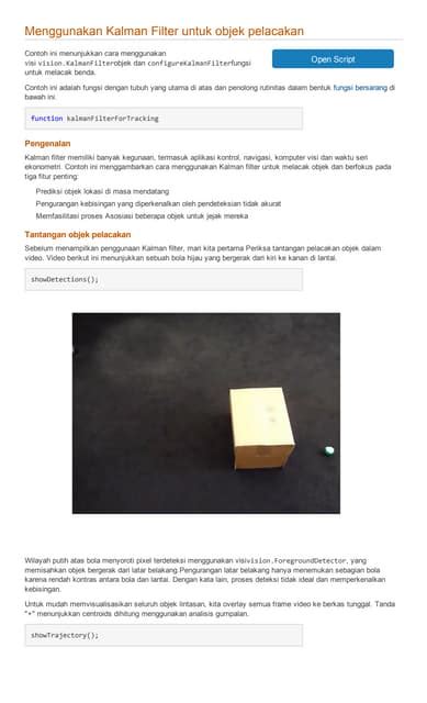 Using Kalman Filter For Object Tracking Matlab And Simulink Example Pdf
