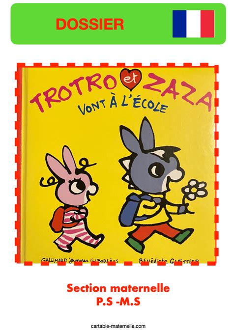 Trotro Et Zaza Vont L Cole Cartable Maternelle