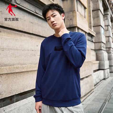 中国乔丹运动卫衣男2023春秋新款男士保暖圆领宽松套头衫休闲上衣虎窝淘