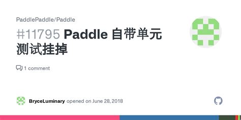 Paddle 自带单元测试挂掉 Issue PaddlePaddle Paddle GitHub