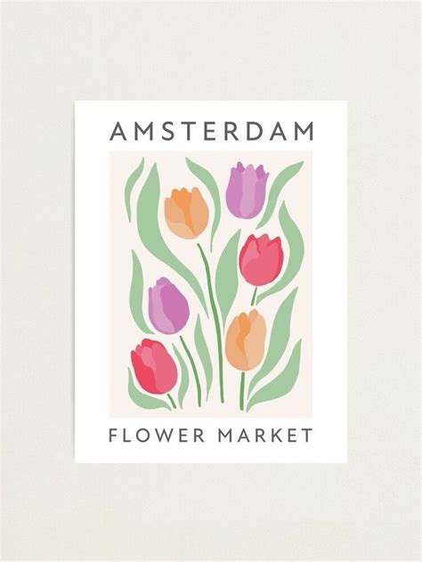 Amsterdam Flower Market Tulips Design Minimalist Modern Art Floral