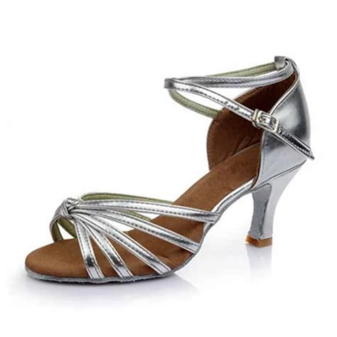 Silver Satin Latin Dance Shoes Woman Salsa Ballroom Zapatos De Baile