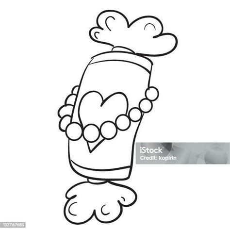 概念糖果與珠子草圖著色書卡通插圖白色背景上的孤立物件向量向量圖形及更多復古風格圖片 復古風格 糖果 傳統 Istock