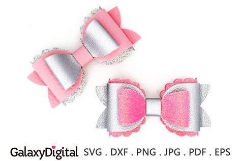 Hair Bow Svg Scalloped Hair Bow Template Svg 743396 Cut Files