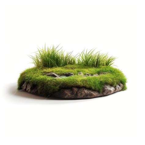 Premium Photo Isometric Green Grass Land Isolated On White Background