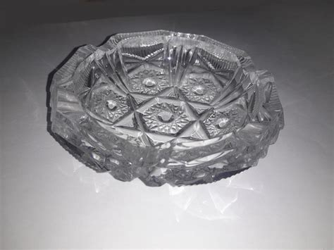 Кришталева добротна ваза цукерка салатниця салатник попільничка вазочка декор винтаж — ціна
