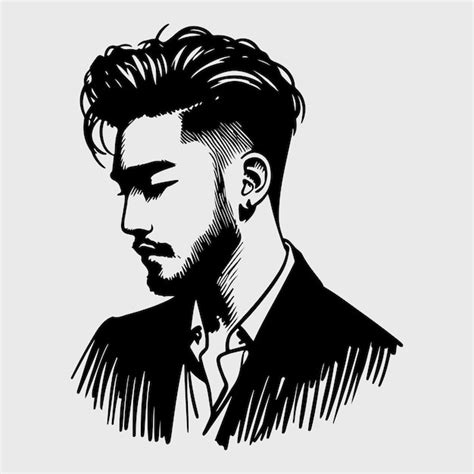 Premium Vector Man With Sideburns