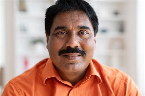 Premium Photo Closeup Portrait Of Middle Aged Indian Man Wearing