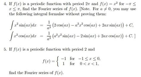 Solved If f x is a periodic function with period π and Chegg