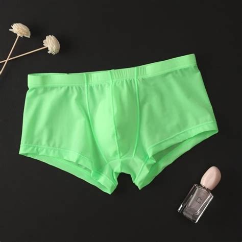 Boxer Sexy en soie glacée pour homme Type green 1pc Blanc Cdiscount