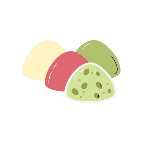 Smak pistacjowy Mochi na białym tle Japońskie tradycyjne słodkie