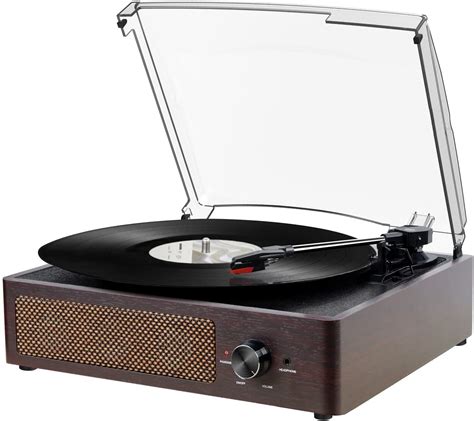 Vinyl Record Player Bluetooth Turntable With Built In Speakers3 Speed