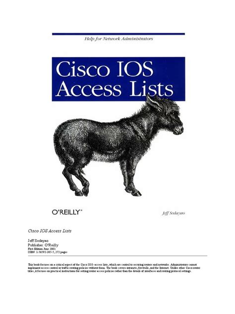 Cwoer Cisco Ios Access Lists By Jeff Sedayao Pdf Business