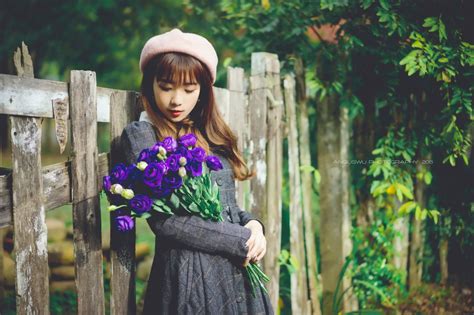 Wallpaper Hutan Orang Orang Wanita Di Luar Ruangan Model Bunga