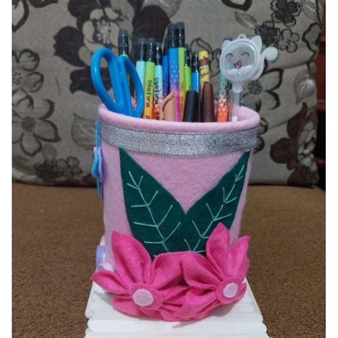 Jual Kerajinan Tempat Pensil Dari Kaleng Susu Balita Dan Kain Flanel Prakarya Tempat Pensil