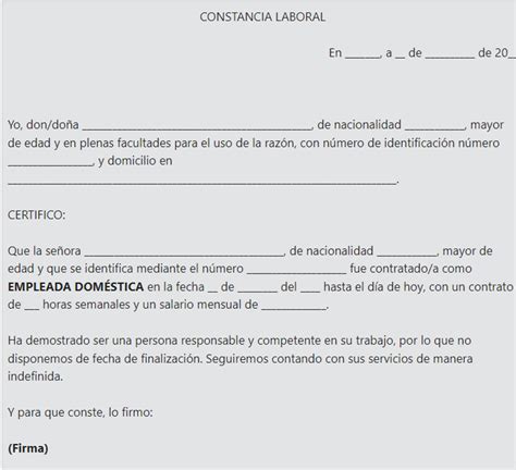 Carta De Recomendacion Y Constancia Laboral Perodua N