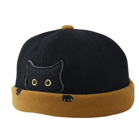 Black Kitty Cotton Docker Cap Limited Edition Ghelter