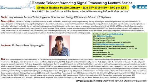 Free Ieee Signal Processing Remote Lecture At Nashua Public Library Key Wireless Access