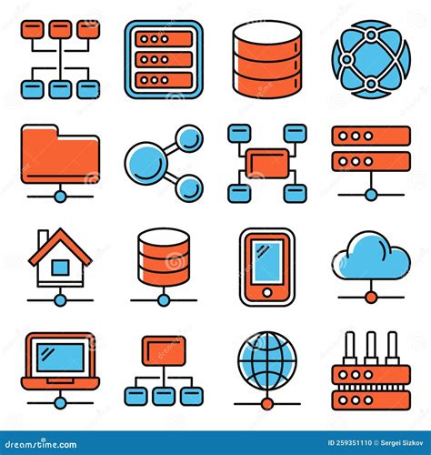 Network Communication Icons Set On White Background Vector Stock Illustration Illustration Of