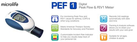 Microlife Digital Peak Flow Meter With Fev1 Reliable Respiratory