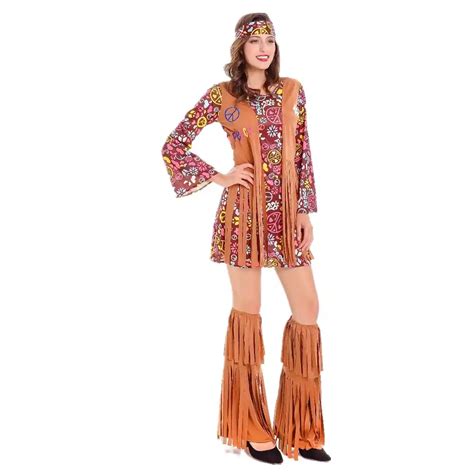 Retro Party 60s 70s Hippie Stagewear Costume Halloween Indian Tassels
