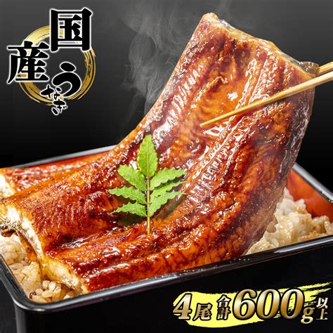 国産 うなぎ 蒲焼き 境町秘伝のタレ 4度焼きあげ 4尾 計600g以上 簡易包装 タレ 山椒 付き｜マイナビふるさと納税