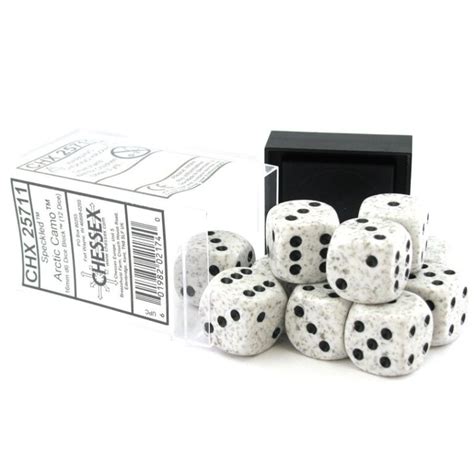 Speckled D6 Arctic Camo12 Piece Dice Set Video Game Heaven