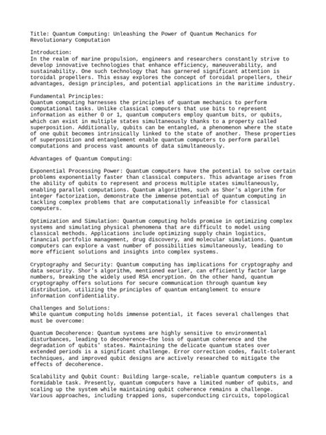Quantum Computing Class Notes Cinquance Pdf Quantum Computing