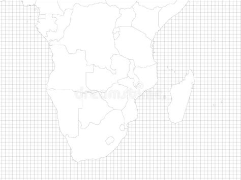 Mapa En Blanco Del Esquema Simple De áfrica Meridional Ilustración del