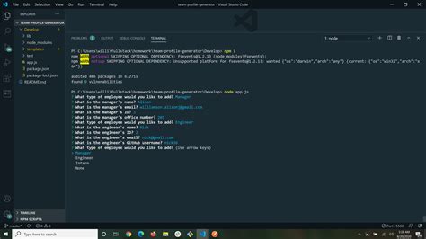 Github Alisonwilliamsonteam Profile Generator A Software Engineering Team Generator Command