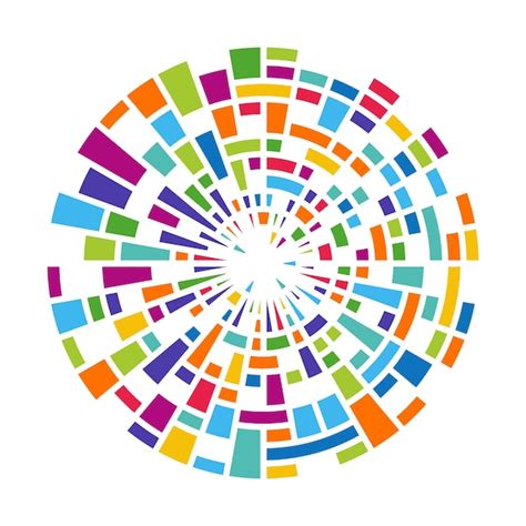 Premium Vector Multicolored Abstract Circle Divided Into Colored