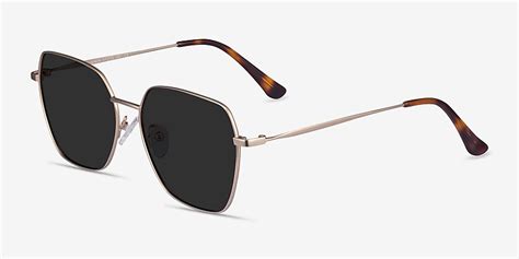 Ginza Geometric Gold Frame Prescription Sunglasses Eyebuydirect