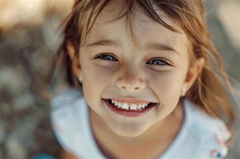 Premium Photo Innocent Smile A Cute Girl Gaptoothed Grin Radiating